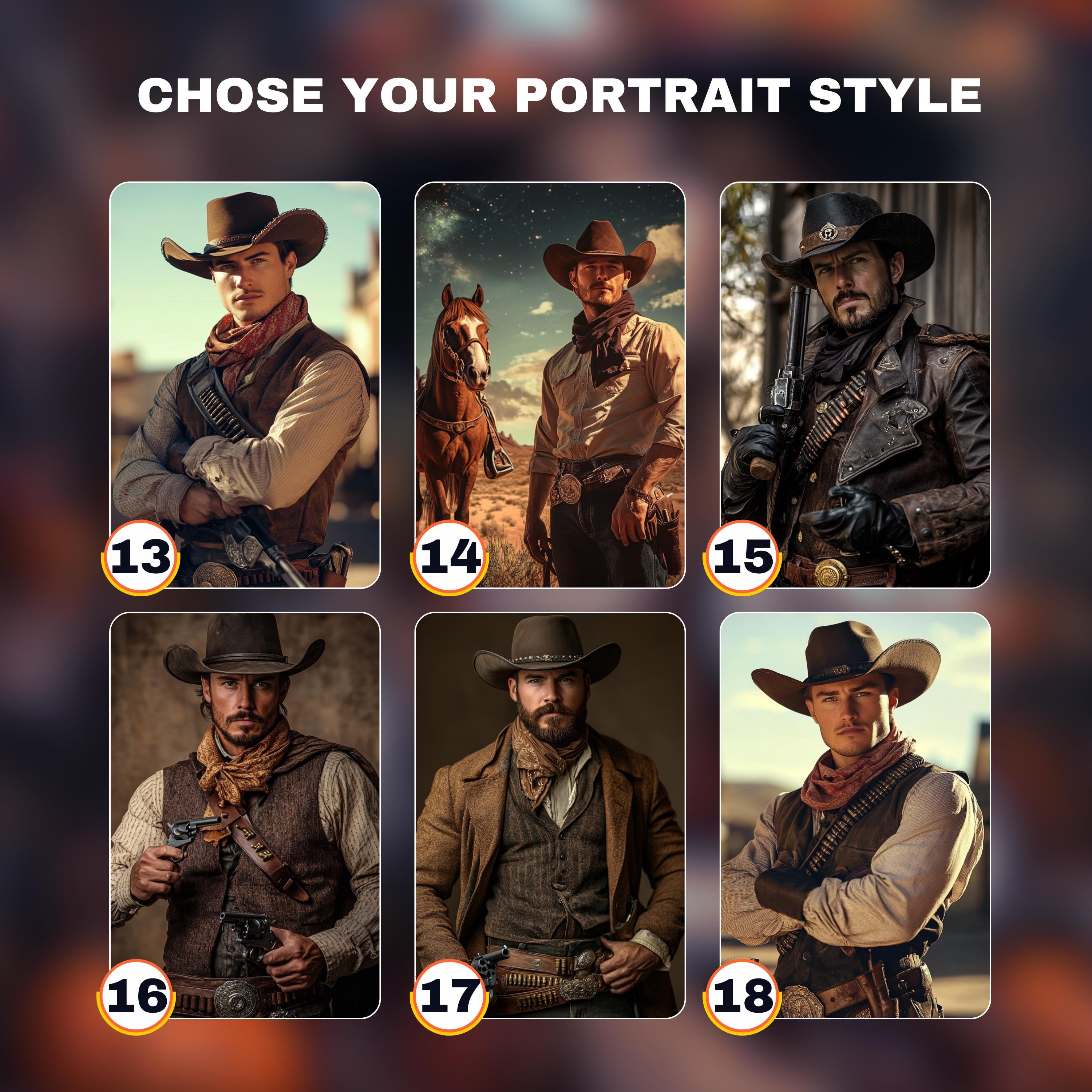 Cowboy Portrait | Custom Cowboy Art Print | Personalized Western Decor ...
