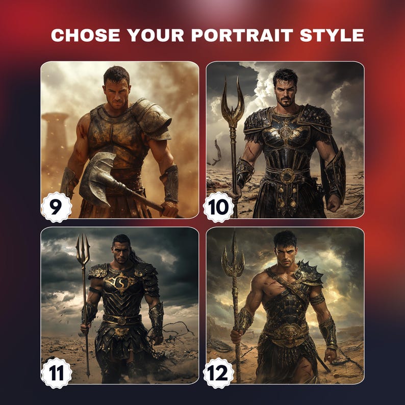 Gladiator Portrait: Custom Gladiator Men Portrait, Unique Art for ...