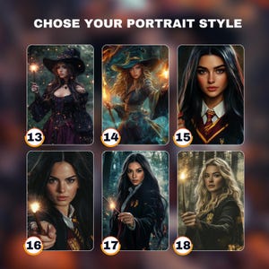 Custom Wizard Girl Portrait Unique Birthday Gift, Fantasy Art for Girls ...