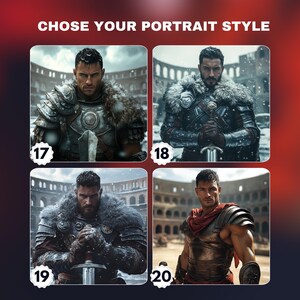 Gladiator Portrait: Custom Gladiator Men Portrait, Unique Art for ...