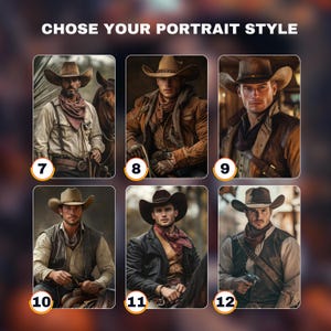 Cowboy Portrait | Custom Cowboy Art Print | Personalized Western Decor ...