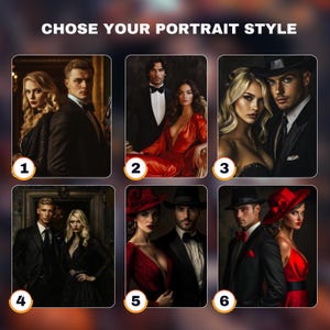 Mafia Couple Portrait, Custom Couple Art, Unique Gift for Him & Her ...