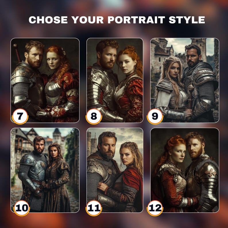 Custom Portrait of Medieval Knight - Unique Couple Portrait, Fantasy ...