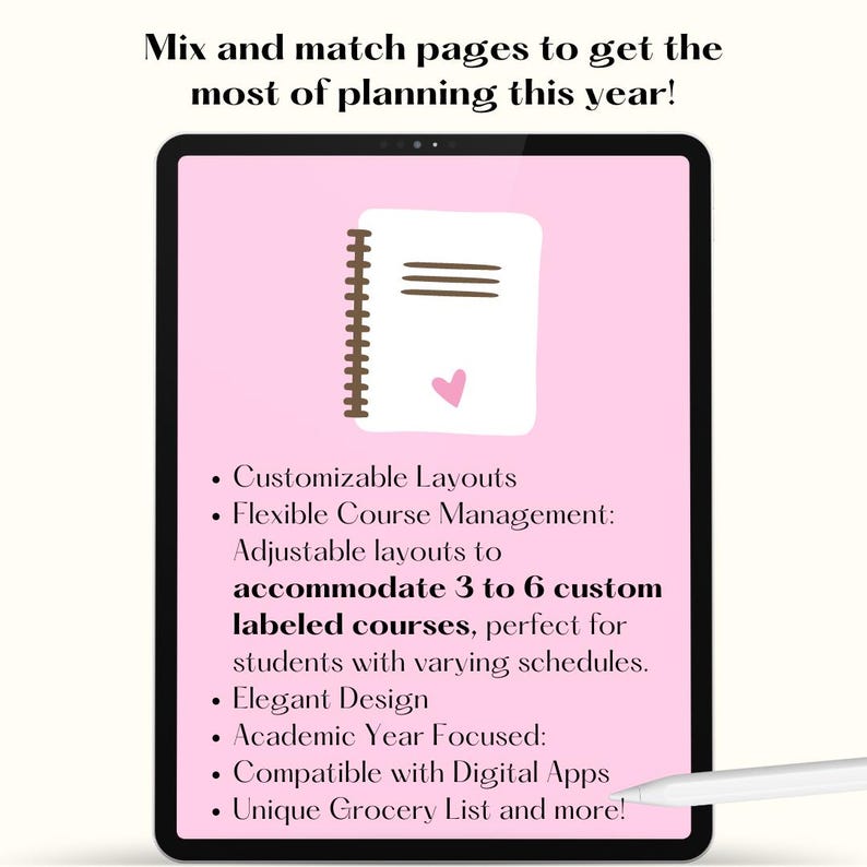 Blush & Ivy Academic Planner Pages | Personalized Study Organizer - Etsy