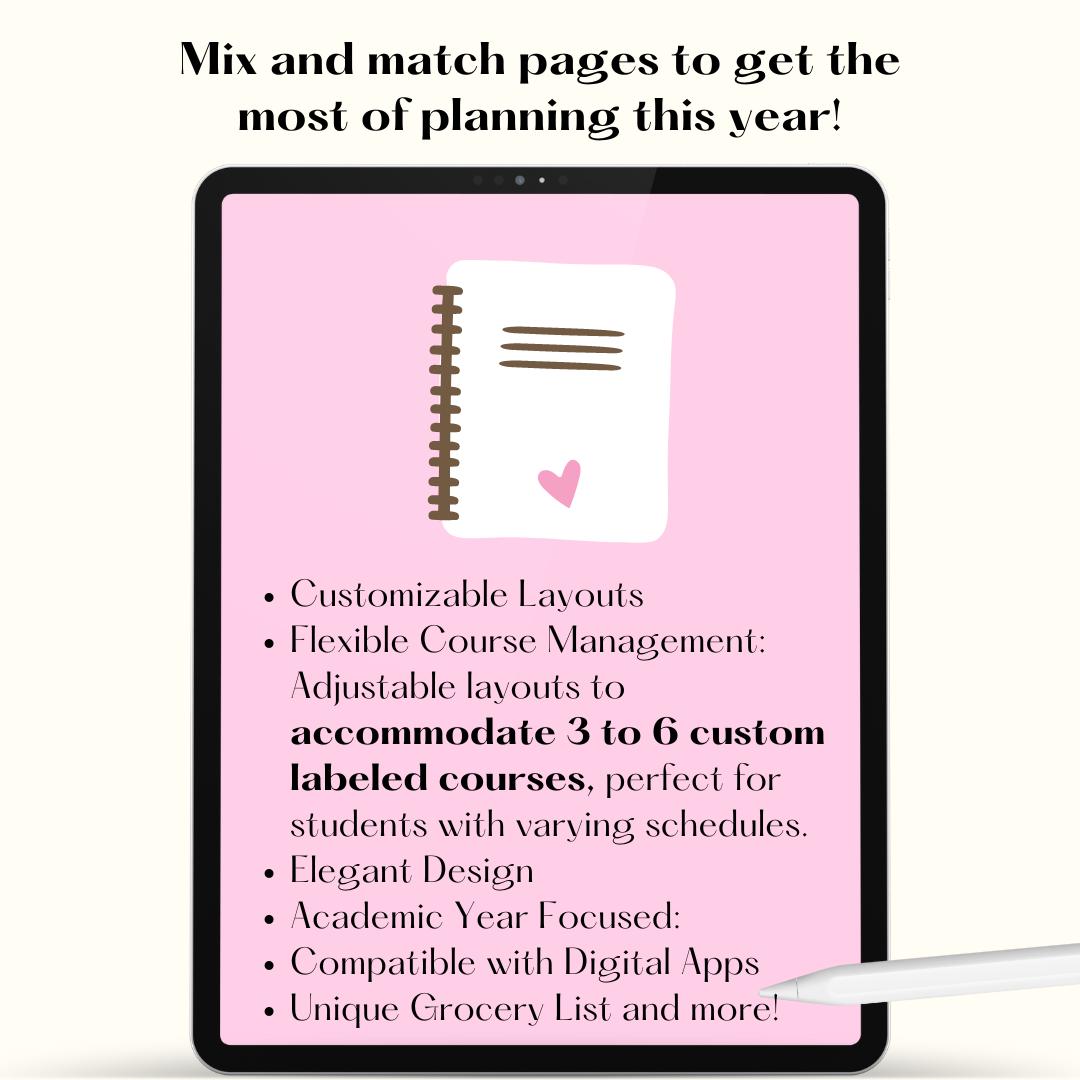 Blush & Ivy Academic Planner Pages | Personalized Study Organizer - Etsy