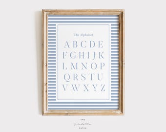 Vintage Alphabet Printable Wall Art, Sage Green ABC Poster, Learning ...