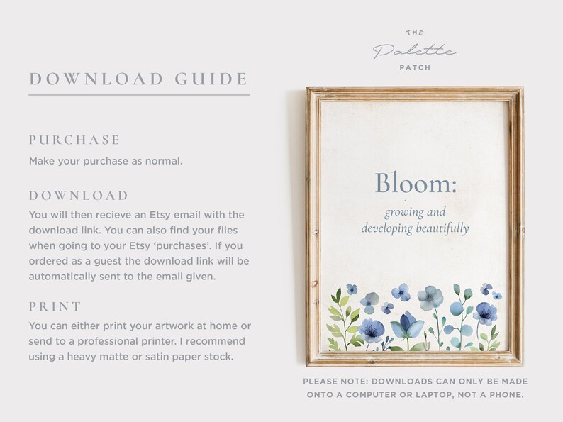 Dusty Blue Vintage Alphabet Printable Wall Art, ABC Poster, Learning ...