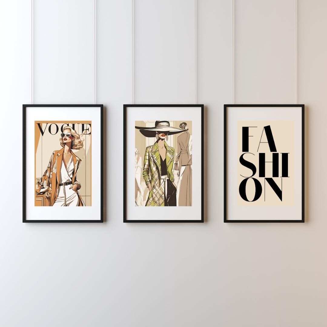 Custom Vogue Poster, Retro Magazine , Fashion Wall Art , Fashion Art ...