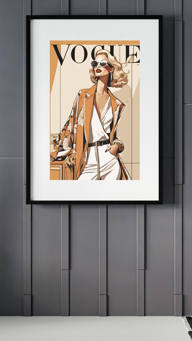Custom Vogue Poster, Retro Magazine , Fashion Wall Art , Fashion Art ...