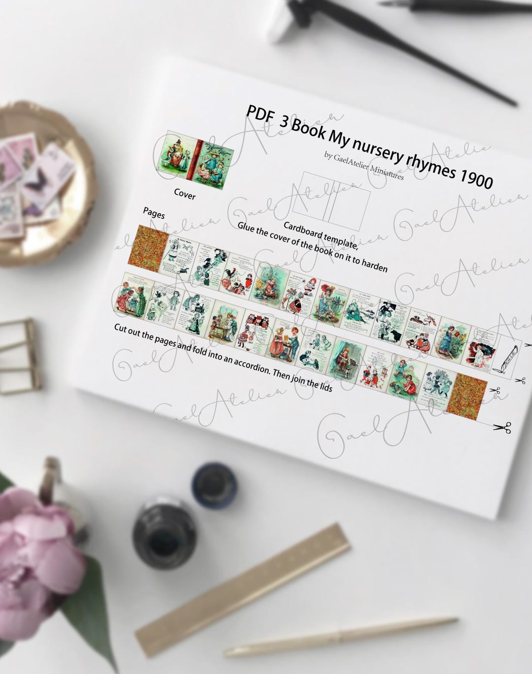 My Nursery Rhymes Book . Dollhouse Miniature Fairy Tale Book With Pages ...