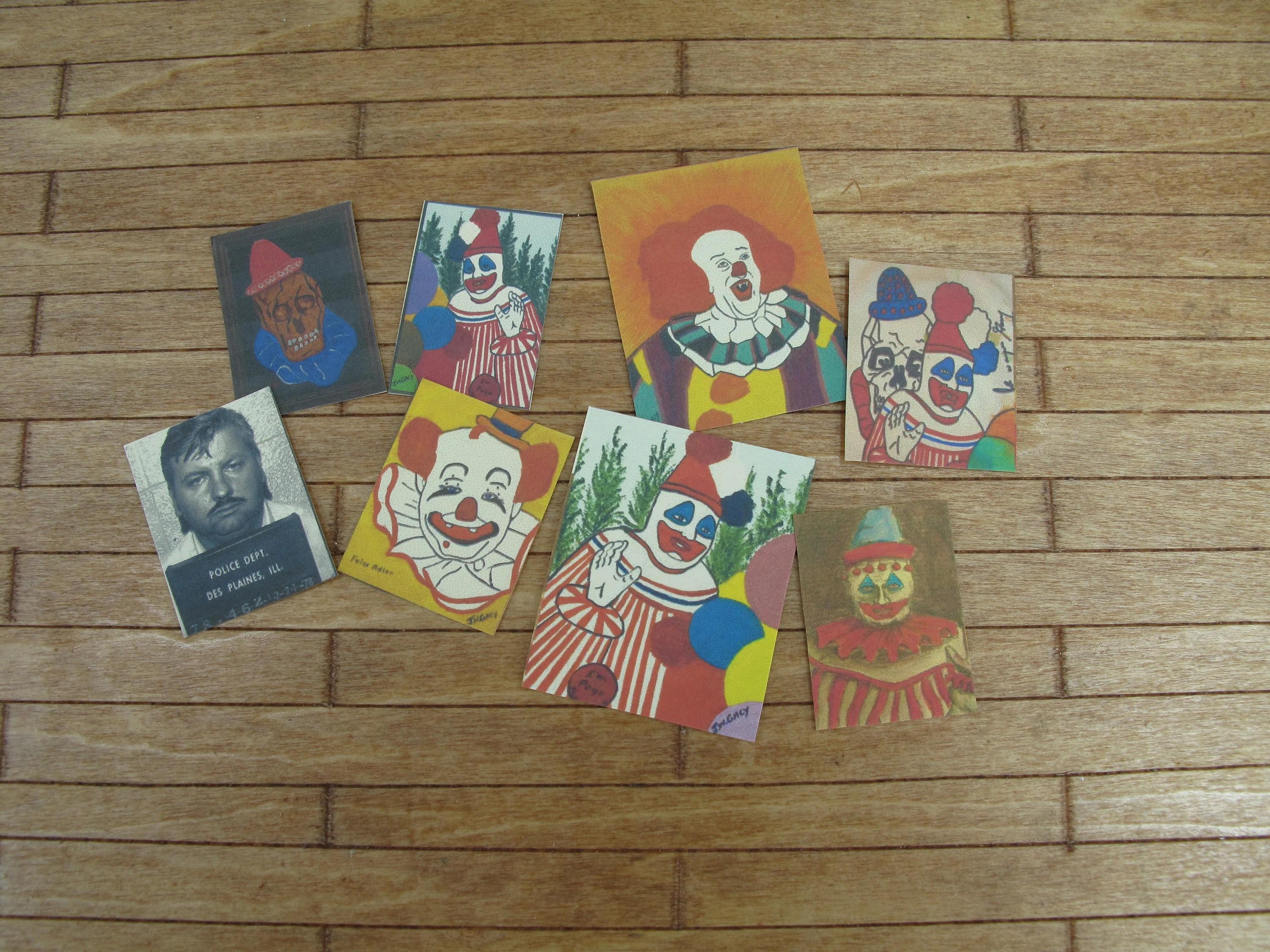 Killer John Wayne Gacy: 8 Dollhouse Miniature Cards Pictures Desk. Dive ...