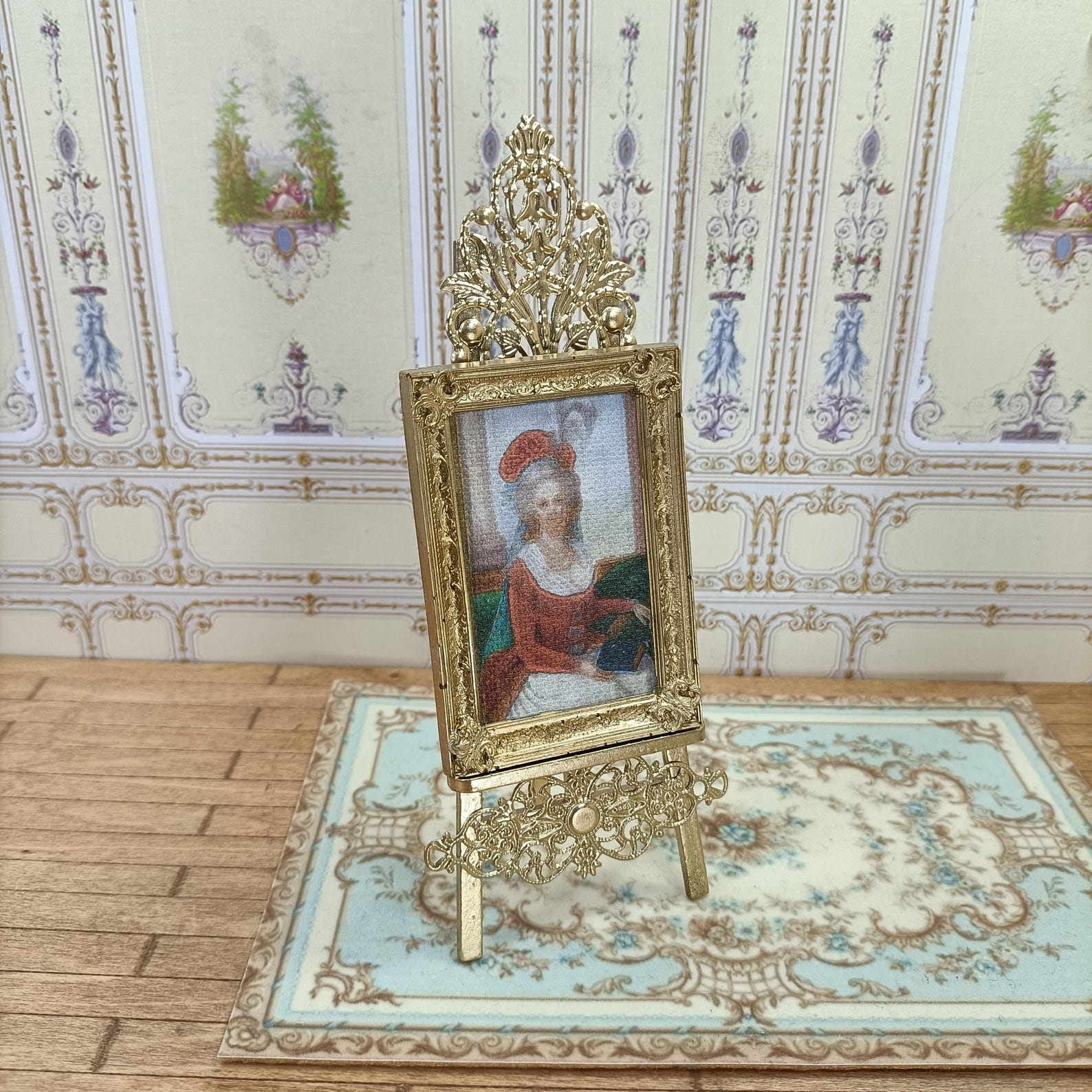 Traditional French Style Antique Miniature Frame Painted Gold Aged, Picture Ornament Frame ...