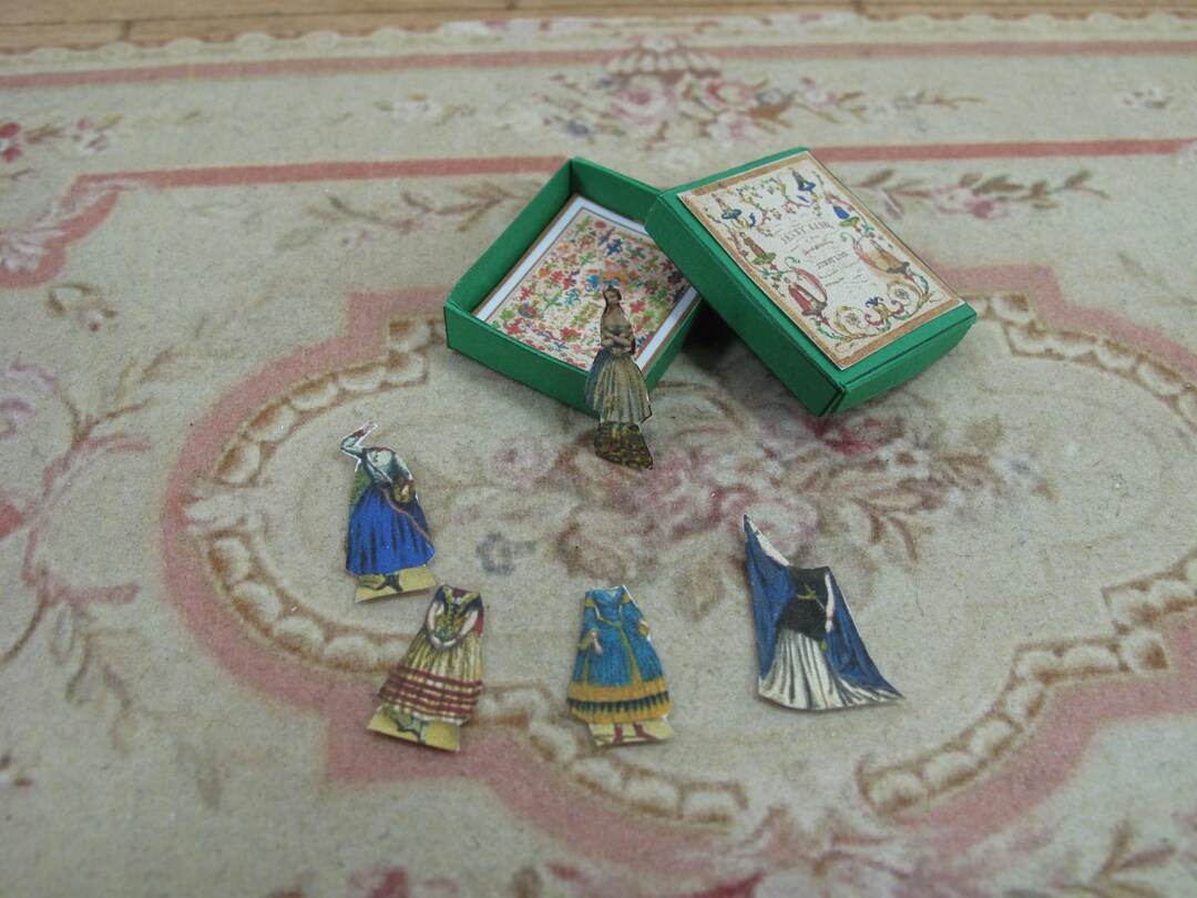 NEW 1:12 Miniature Paper Doll. German Paper Dolls Box Toy Vintage Paper ...