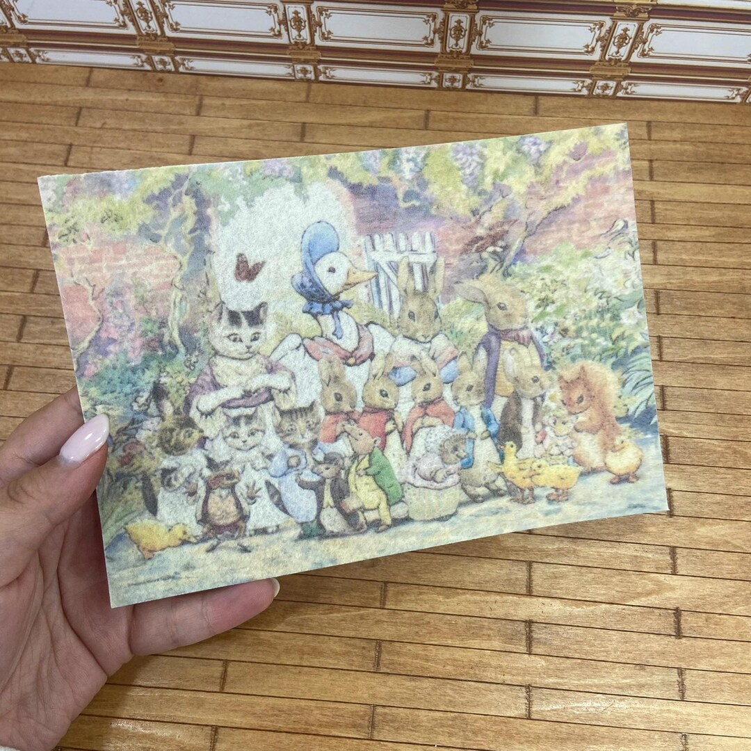 LOW COST Miniature Peter Rabbit Rug. Miniature 1:12 Rabbit Family Rug ...
