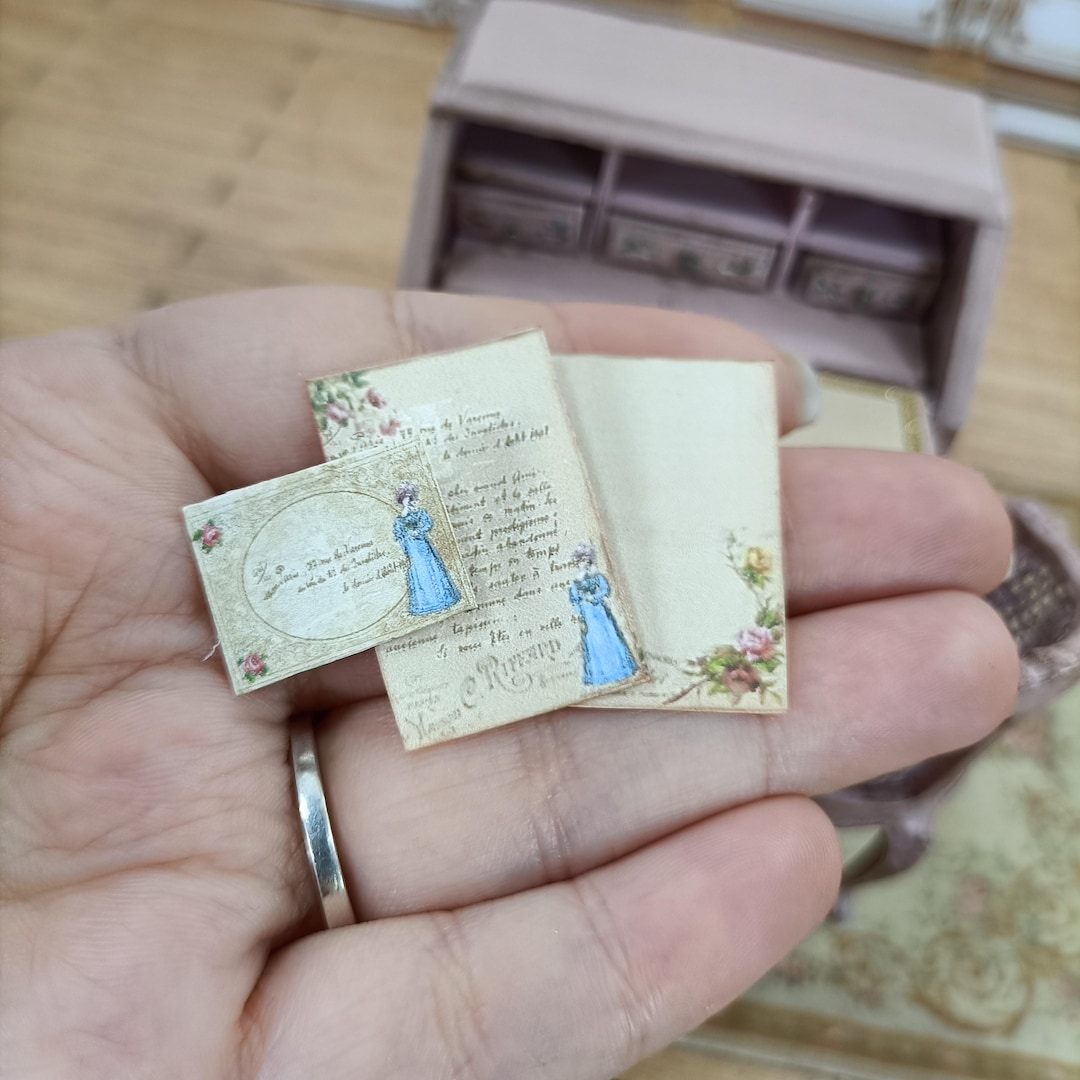 Miniature Letter Lady Romantic Desk Set Envelope Vintage Mail Antique ...