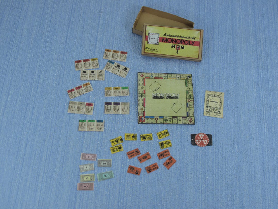 Game Board Monopoly. Dollhouse Miniature Child Table Game. 1:12 ...