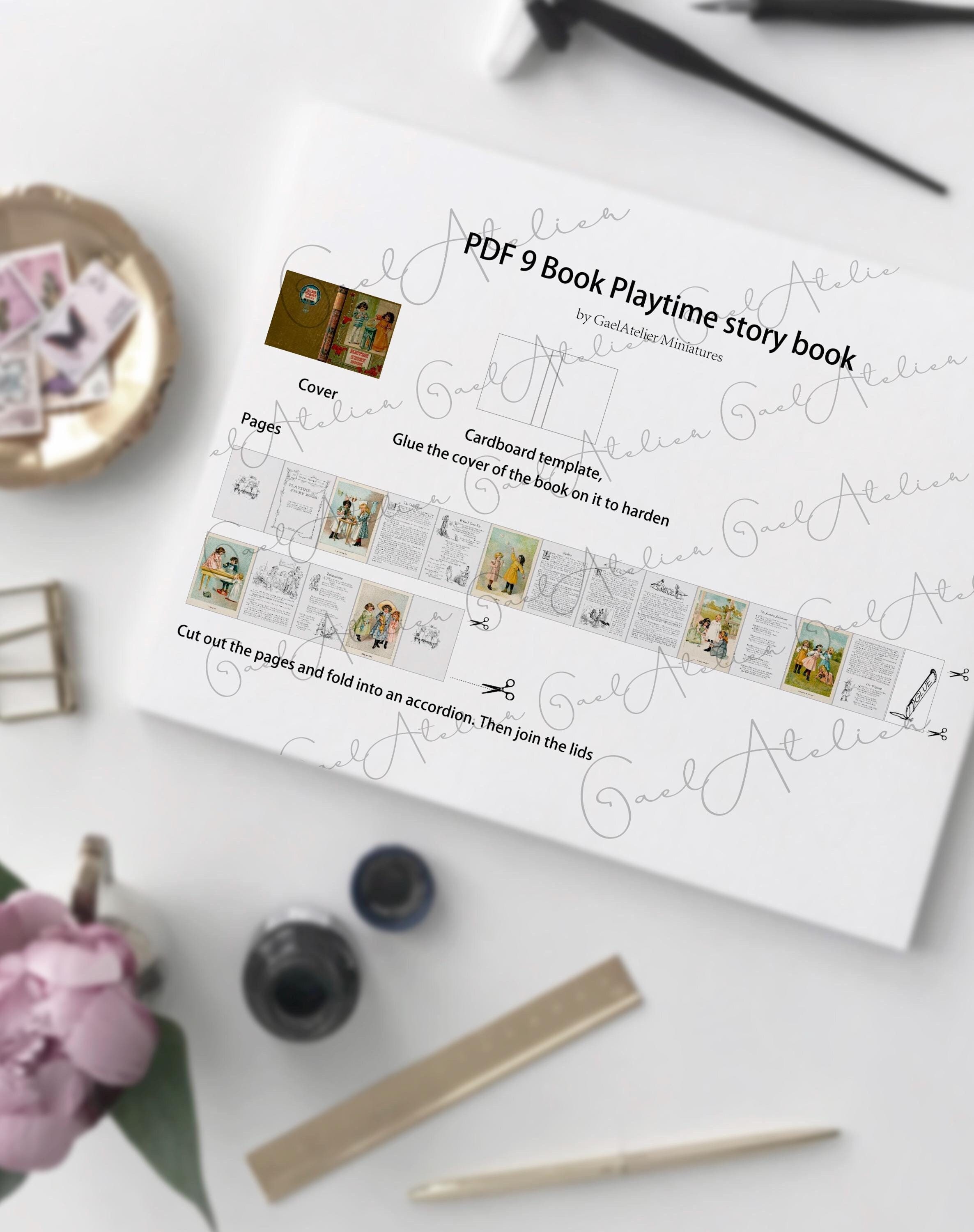 Pdf Playtime Story Book. Dollhouse Miniature Fairy Tale Book With Pages ...