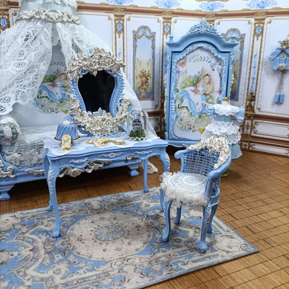 Dollhouse French Dressing Table of Alice in Won Derland. 1:12 Nursery ...