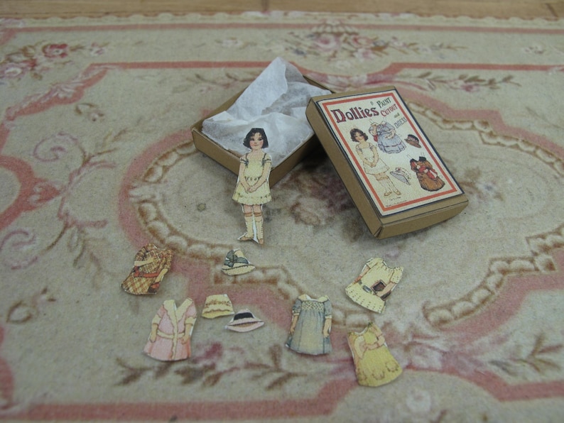 NEW 1:12 Miniature Paper Doll. German Paper Dolls Box Toy Vintage Paper ...