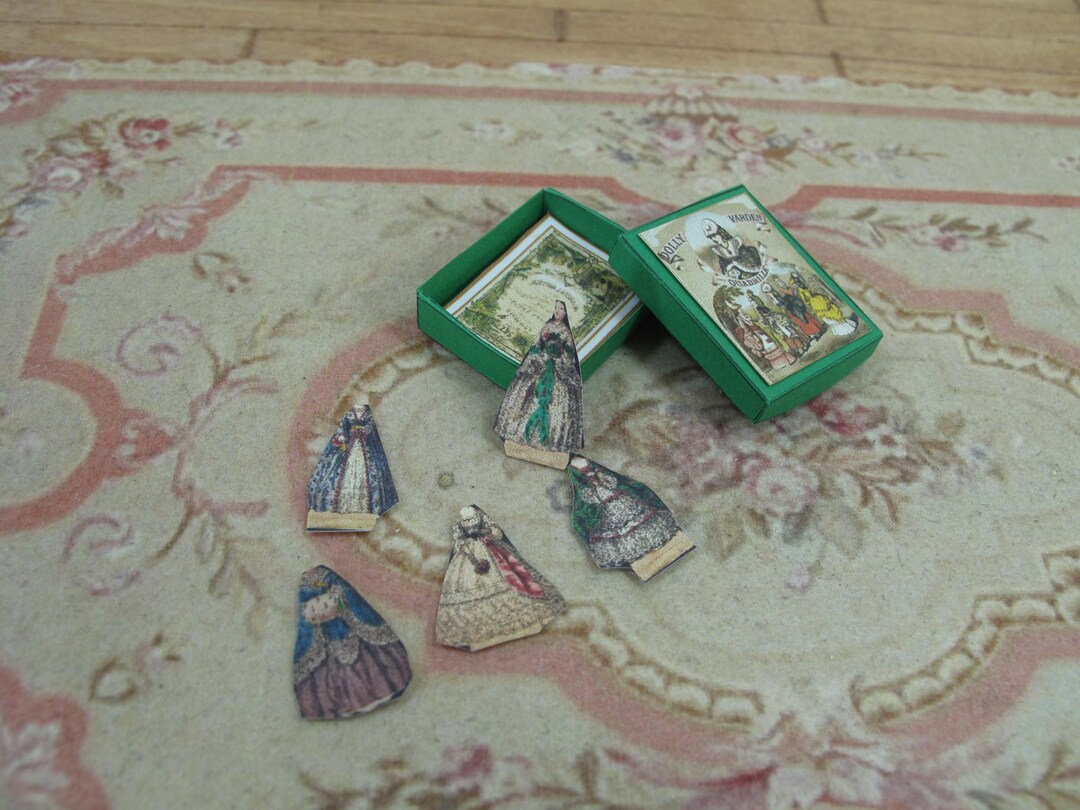 NEW 1:12 Miniature Paper Doll. German Paper Dolls Box Toy Vintage Paper ...