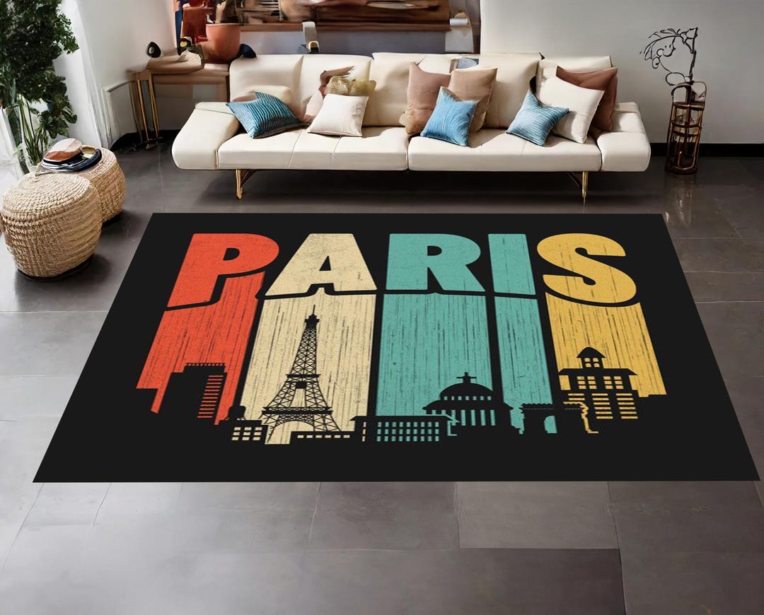 Paris Rug, Paris City Rug, City Rug, Salon Decor, Rugs for Living Room ...