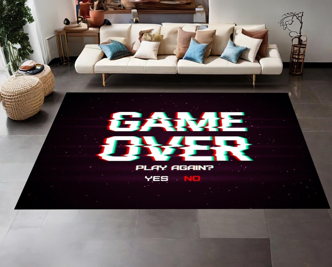 Game Over, Game Over Rug, Popular İconic Rug, Teen Room Rug, Cool Rug ...
