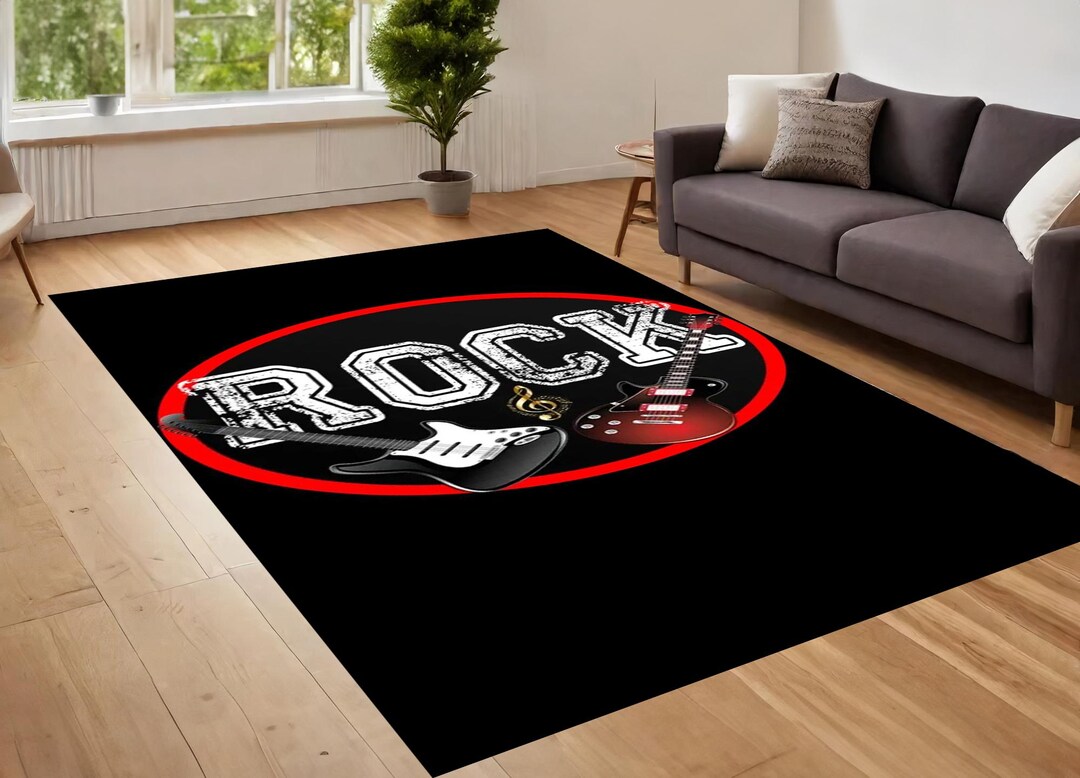 Music Lovers Rug, İconic Rug Rock and Roll, Cool Rug,rock Music Rug ...