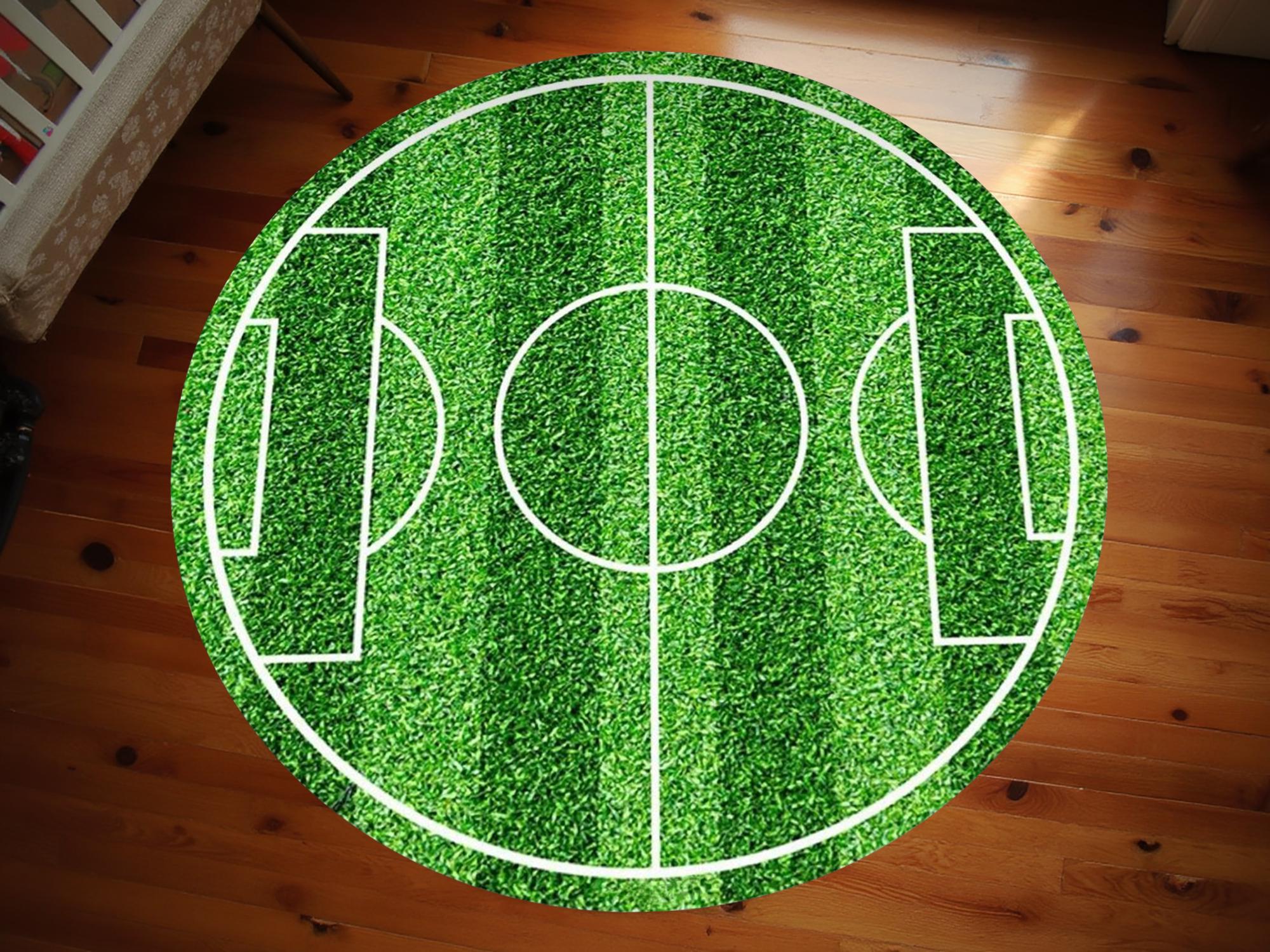 Football Round Rug, Football Field Rug, Sports Rug, Rugs for Kids Room ...