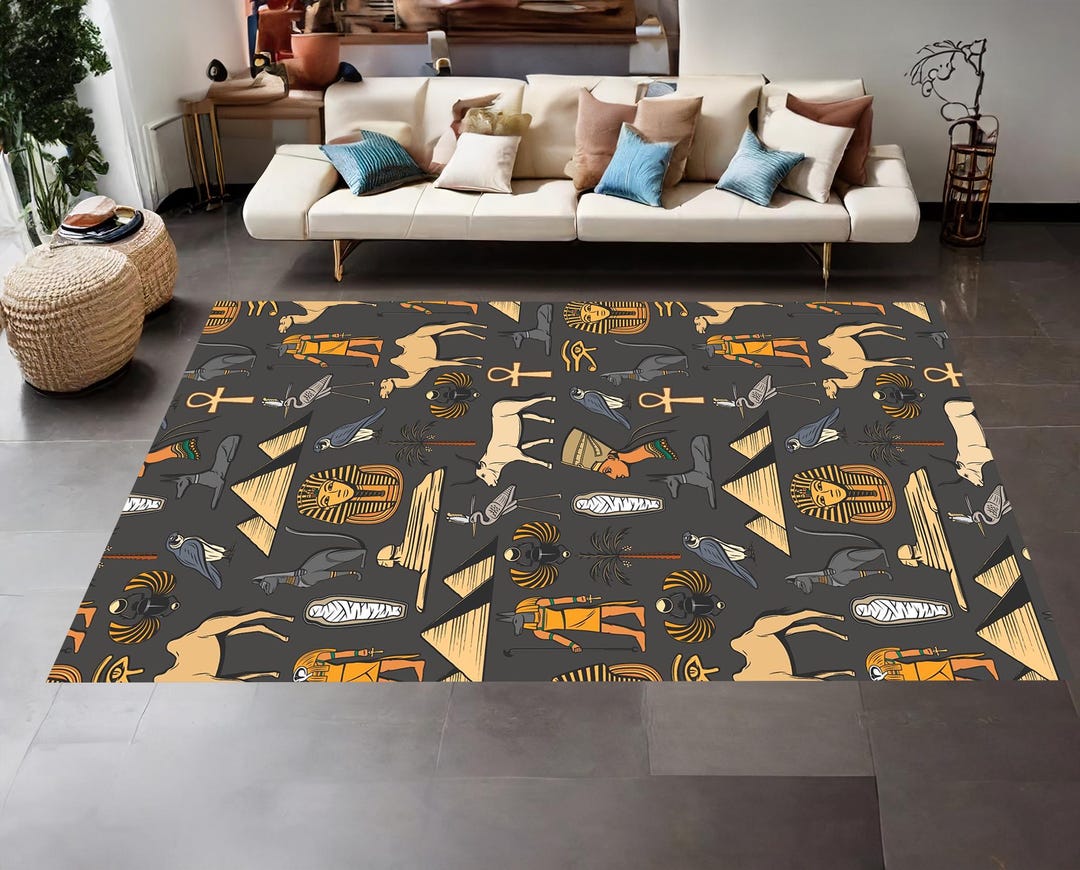 Ancient Egypt Rug, Egypt Rug, Ancient Decor, Mythological Rug, Egyptian ...