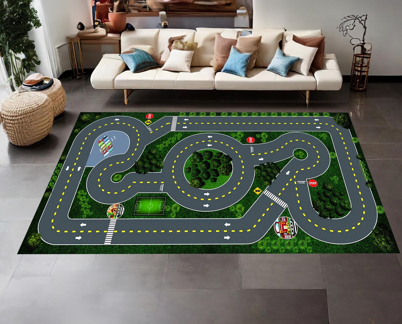 Race Track, Race Track Rug, Racing Car Rug, Rugs for Kids Room, Kids ...