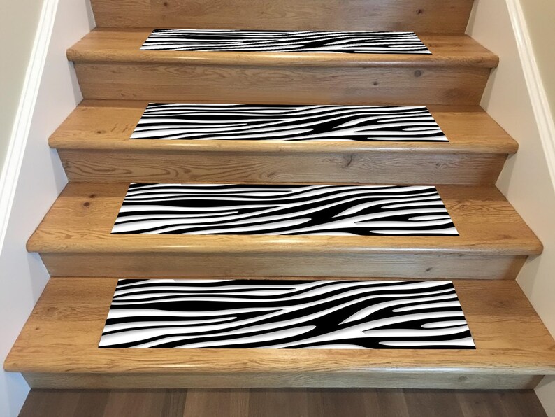 Zebra Stair Mat, Zebra Rug, Zebra Pattern Rug, Colorful Stair Rug ...