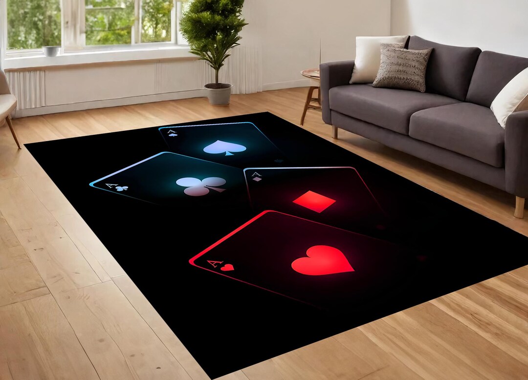 Playing Cards Rug, Playing Card Decor, İconic Rug, Teen Room Rug, Cool ...