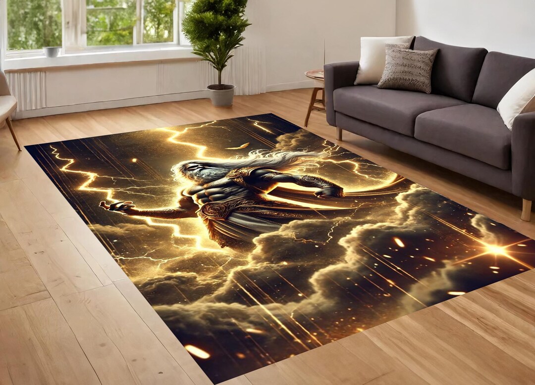 Zeus Rug, Sky and Thunder God Rug, King of the Gods Rug, Greek ...