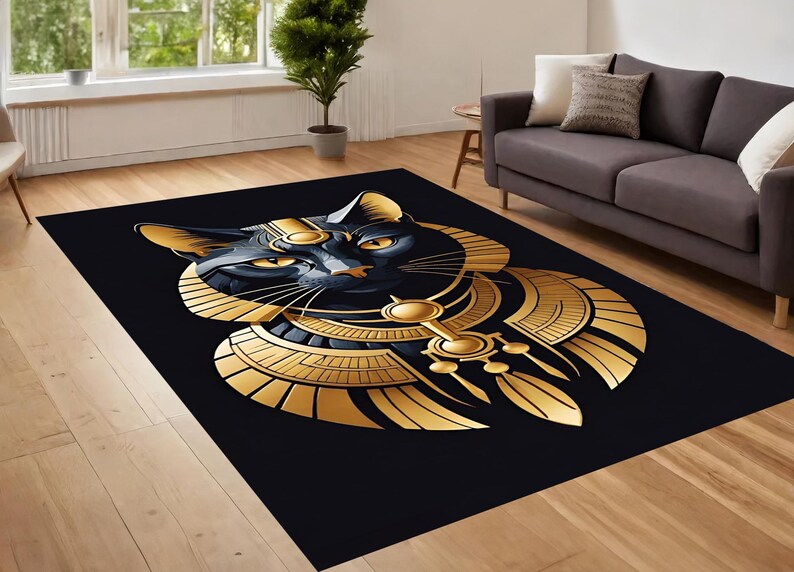 Ancient Egypt Cat Rug, Egypt Rug, Ancient Decor, Mythological Rug ...