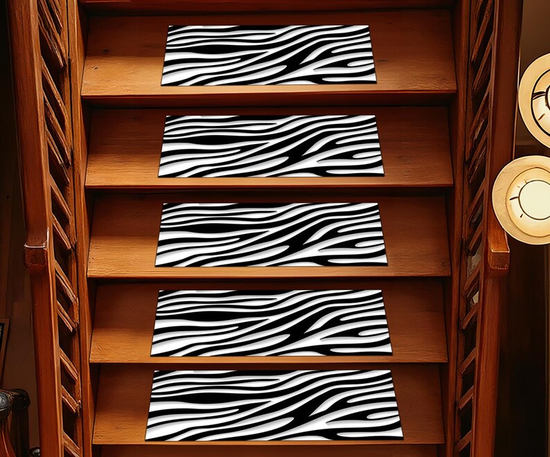 Zebra Stair Mat, Zebra Rug, Zebra Pattern Rug, Colorful Stair Rug ...