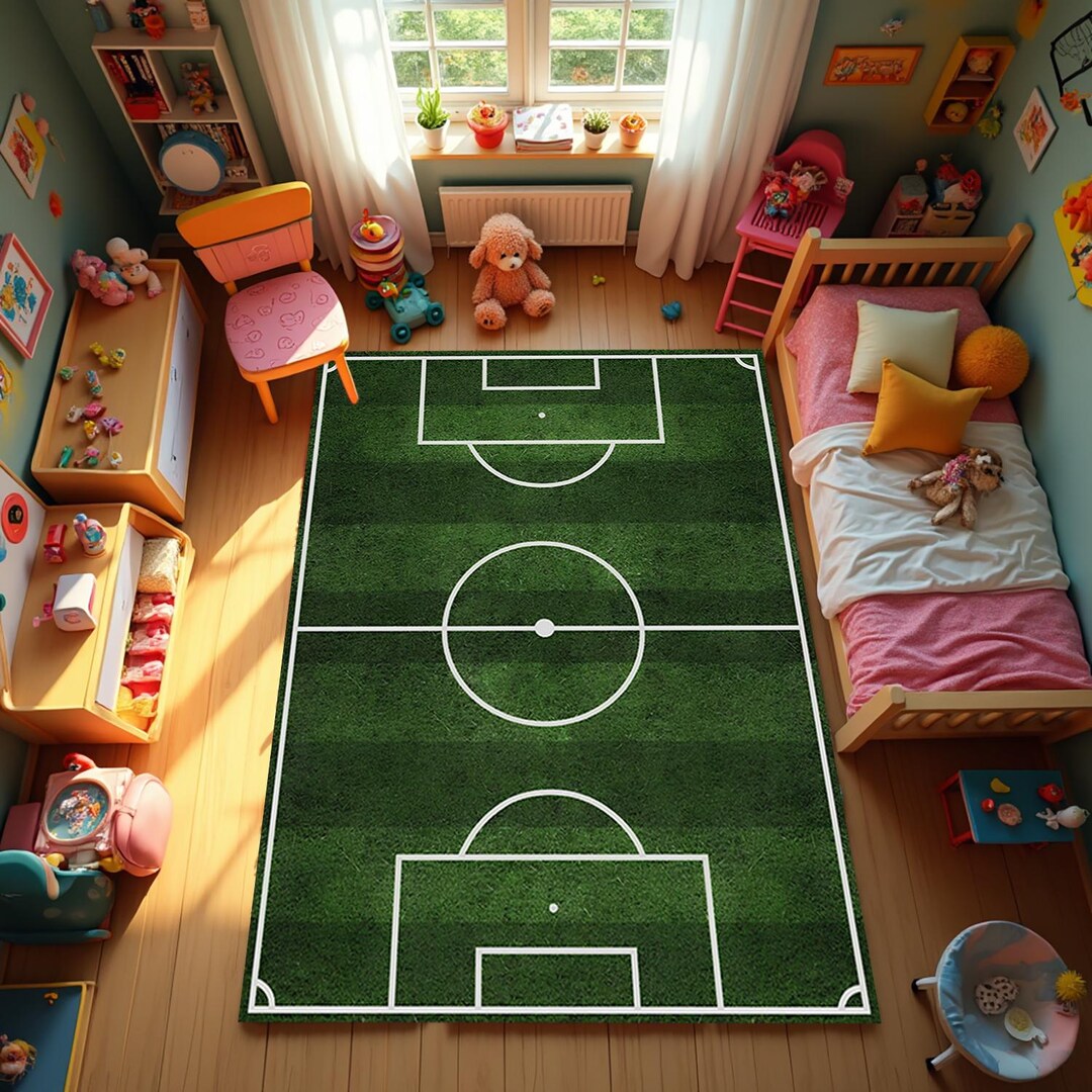 Football Rug, Football Field Rug, Sports Rug, Rugs for Kids Room ...