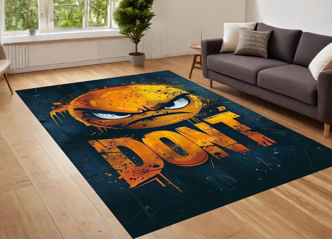 Angry Emoji Rug, Emoji Rug, Grafiti Rug, Angry Rug, Emoji Patterned Rug ...
