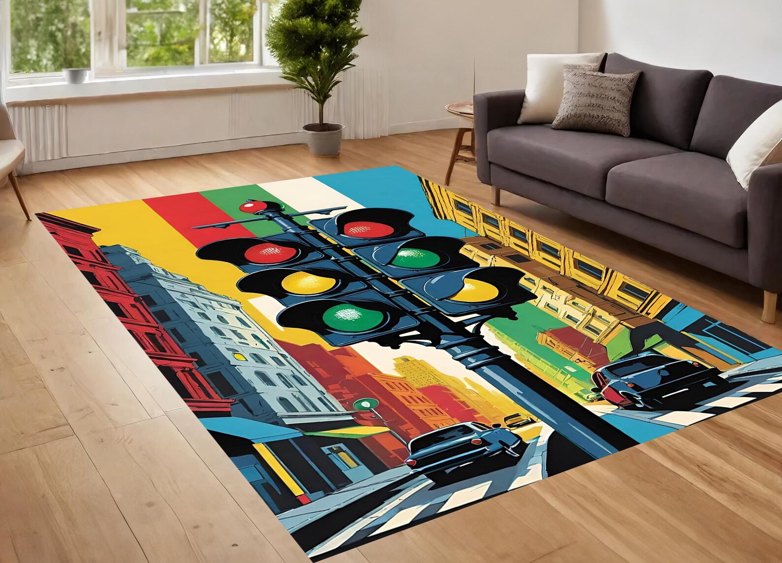 Traffic Light Rug, Race Track, Race Track Rug, Racing Car Rug, Rugs for ...