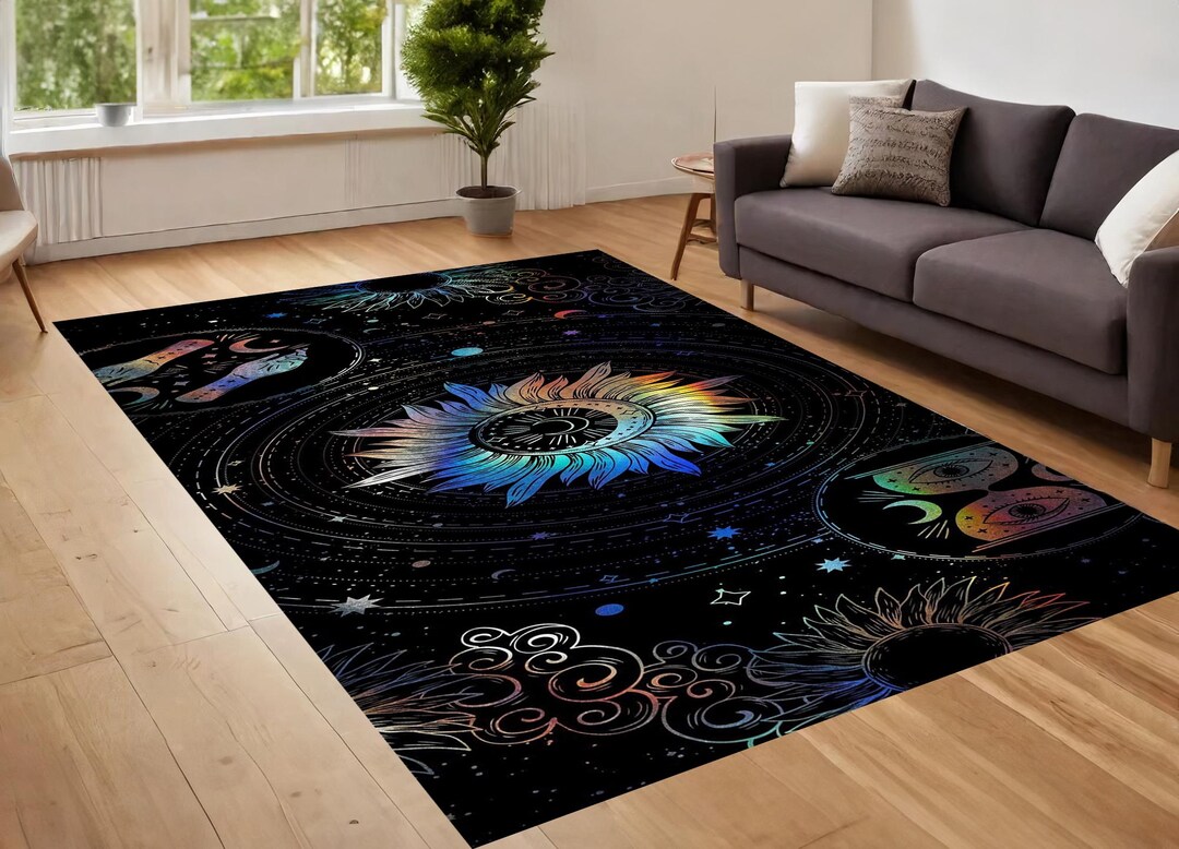 Sun- Moon Rug, Artistically Designed Rug, Modern Rug, Abstract Rug ...