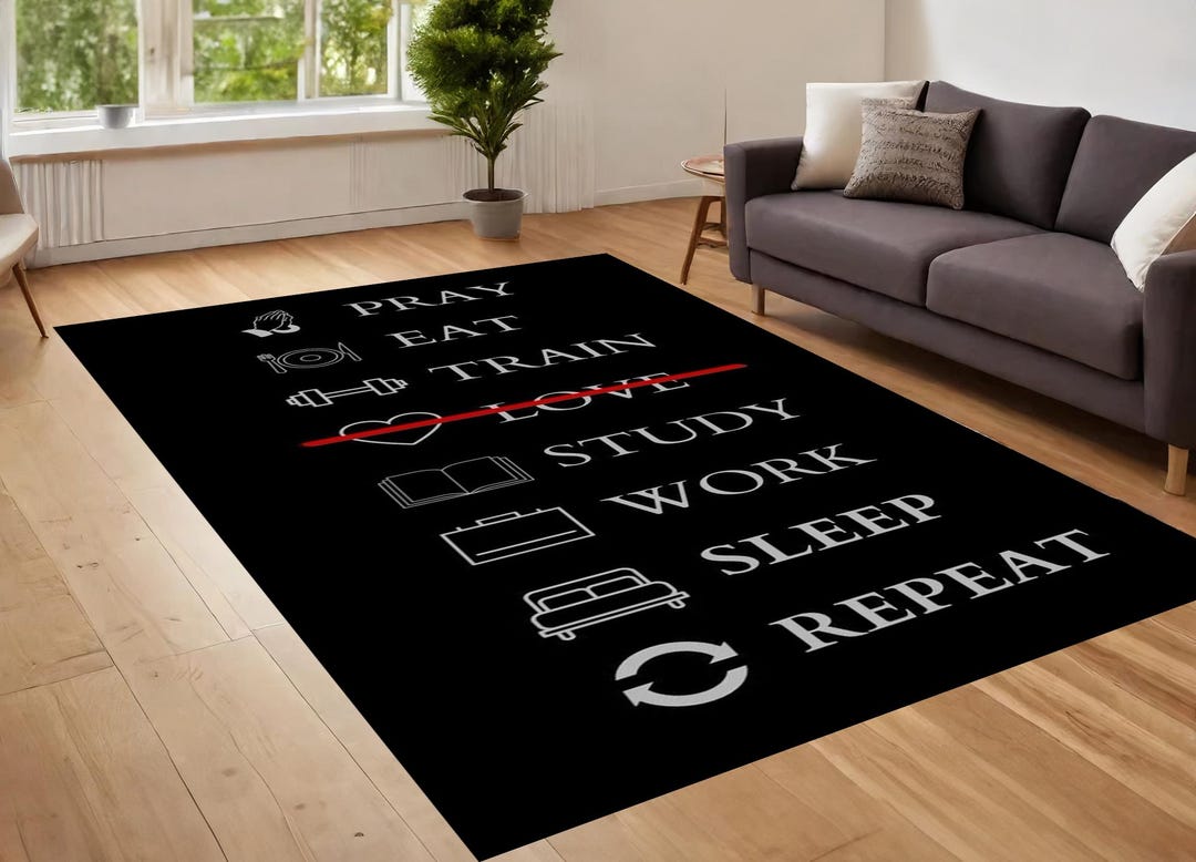 Motivation Rug, Modern Art Rug, Text Meme Rug, Modern Rug, Salon Decor ...