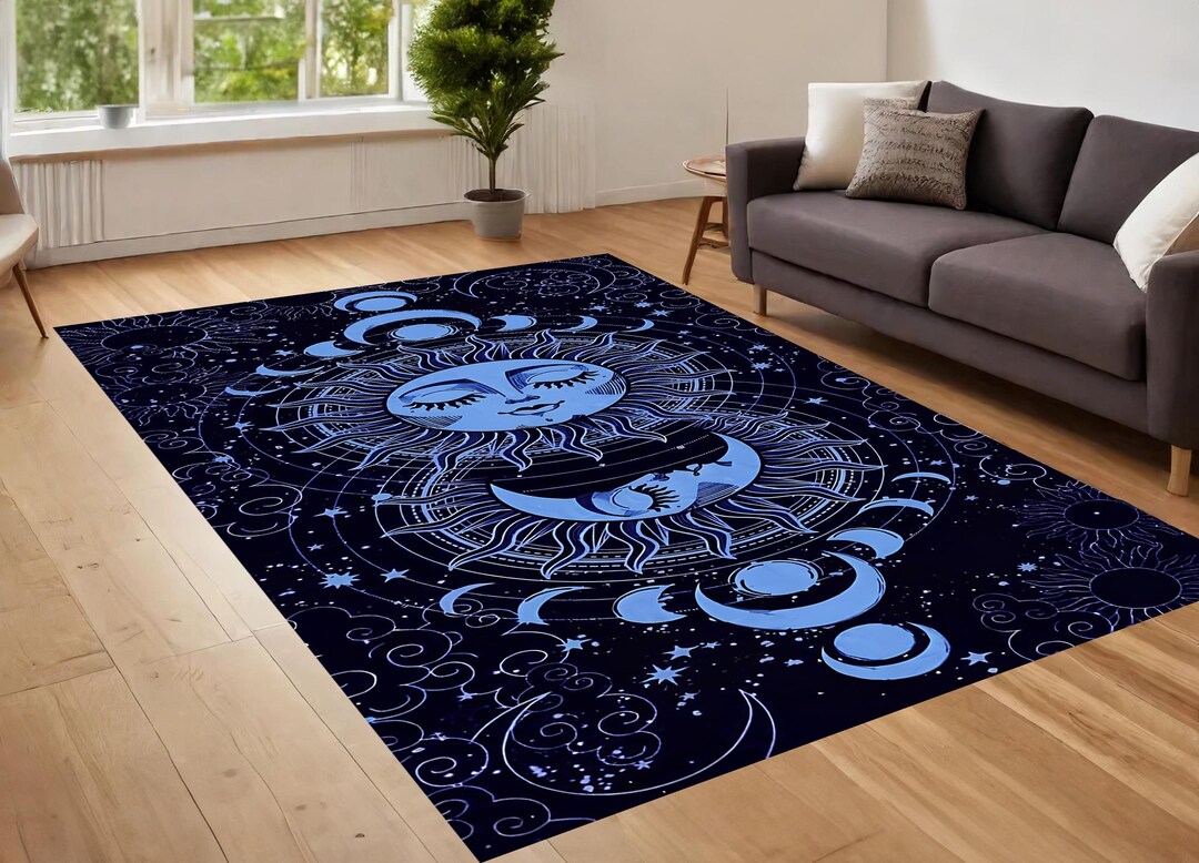 Sun- Moon Rug, Artistically Designed Rug, Modern Rug, Abstract Rug ...