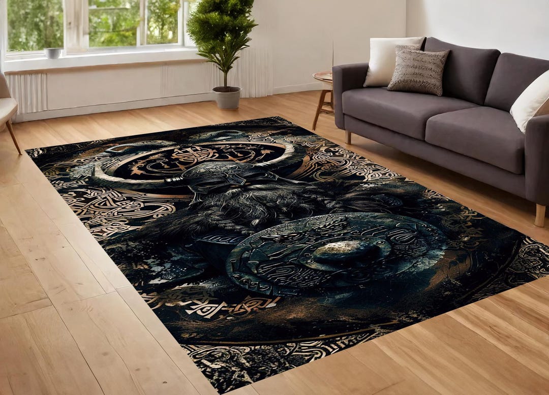 Viking Decor Rug, Scandinavian Rug, Norse Mythology Rug, Viking ...