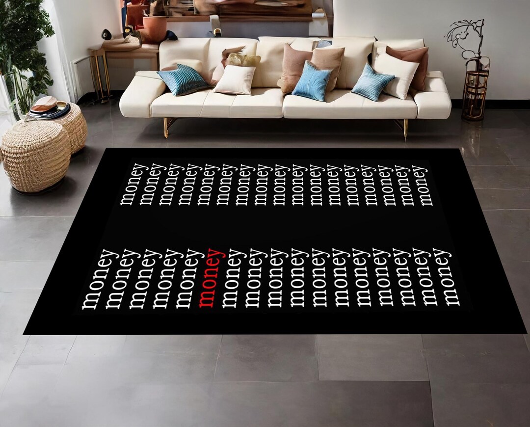 Money Rug, Text Meme Rug, Motivation Rug, Art Rug, Modern Rug, Salon ...