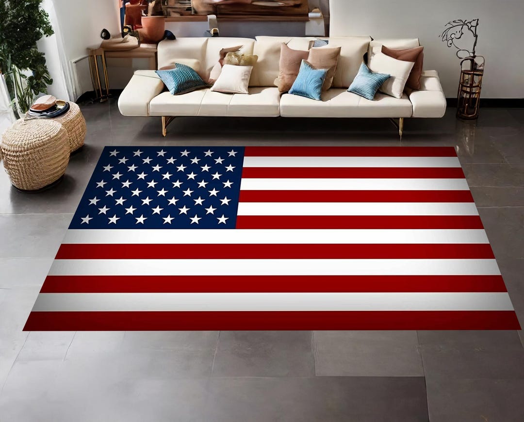 USA Flag Rug, USA Rug, American Flag Rug, American Rug, Salon Decor ...