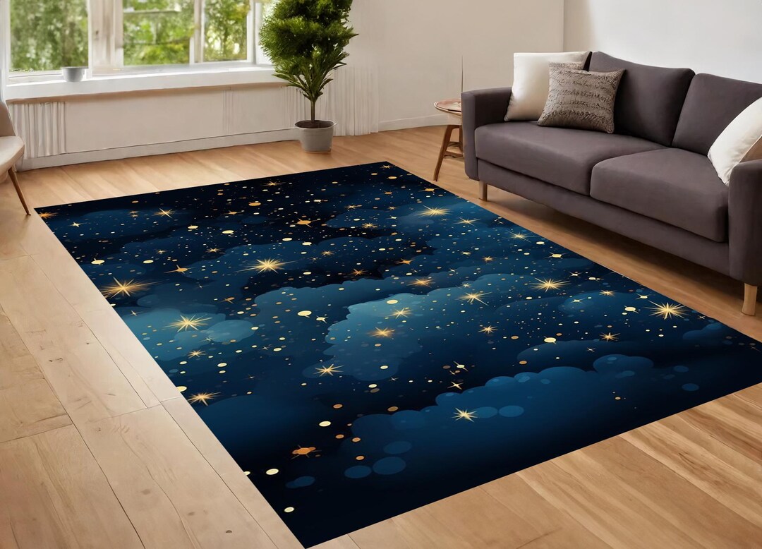 Star Rug, Space Rug, Night Themed Rug, Astronomy Home Decor, Rugs for ...