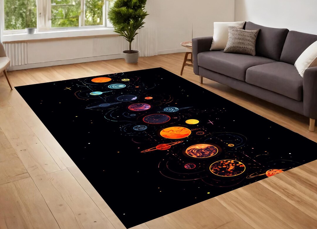 Solar System Rug, Galaxy Area Rug, Astronomy Home Decor, Rugs for Kids ...