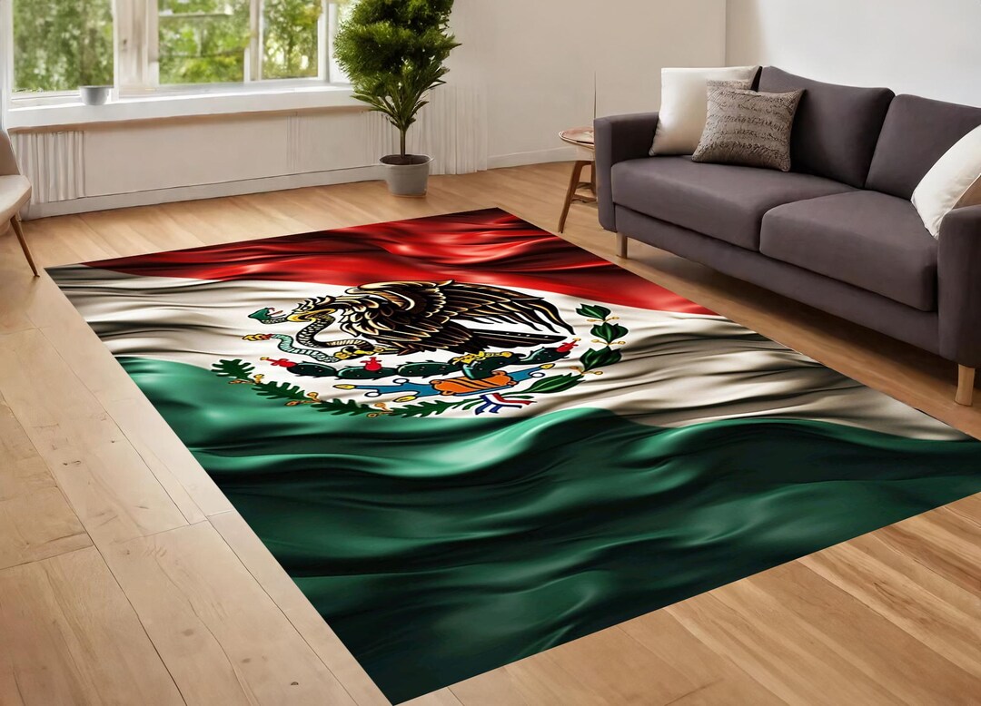 Mexican Flag Rug, Mexico Rug, Mexican Rug, Mexican Carpet, Salon Decor ...