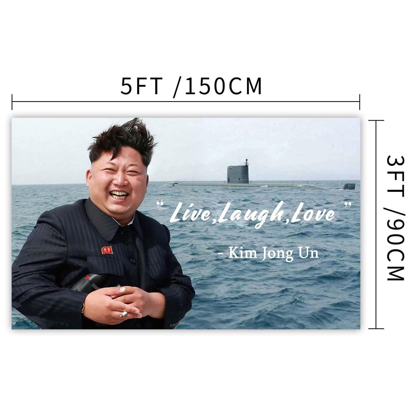 Kim Jong Un Live, Laugh, Love Flag 3x5ft Banner College Dorm and Flags ...