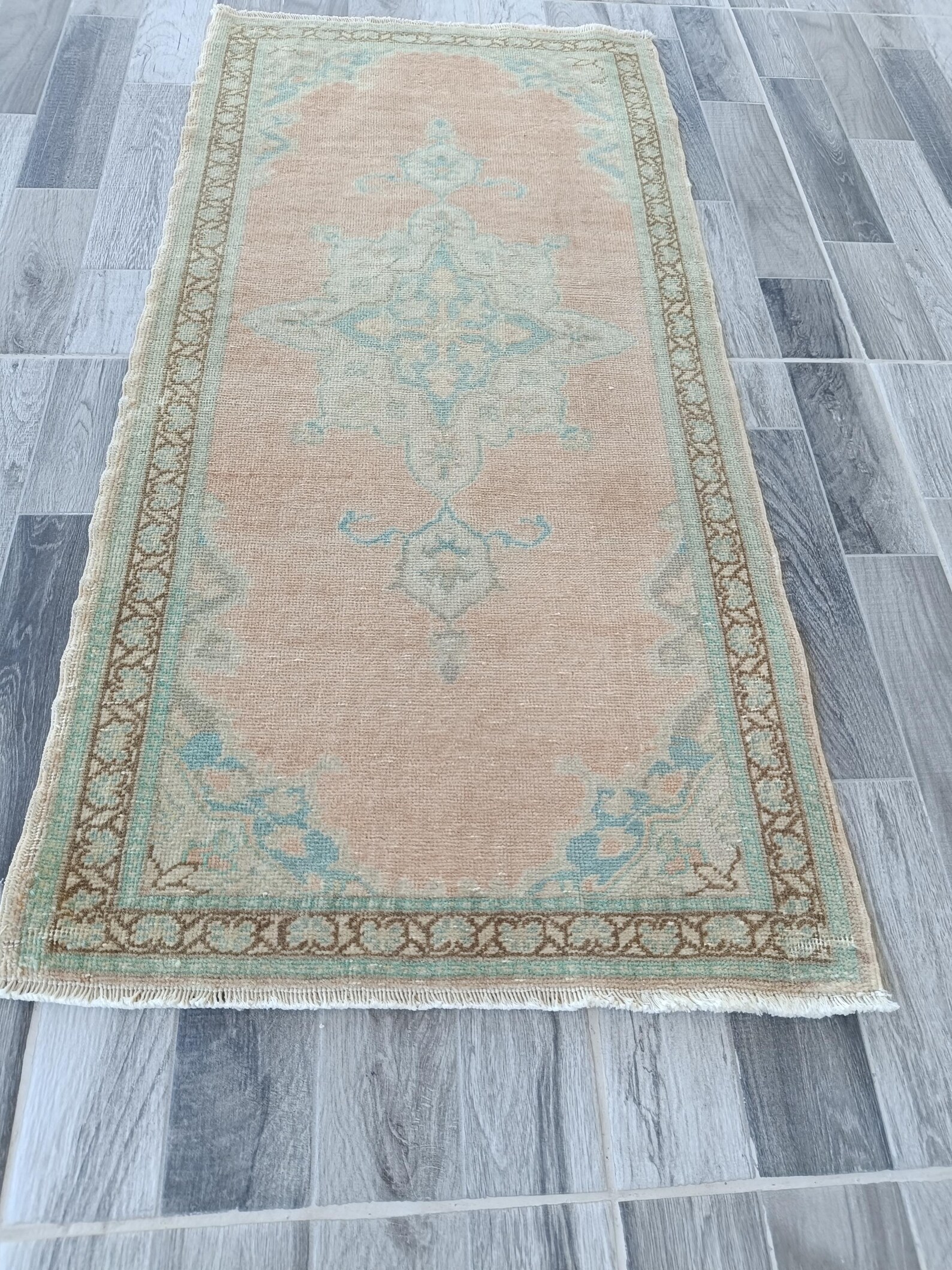 2x4 Rug,2x4 Salmon Green,rug 2x4 Rug, Oushak Small Rug,2x4 Vintage Rug ...