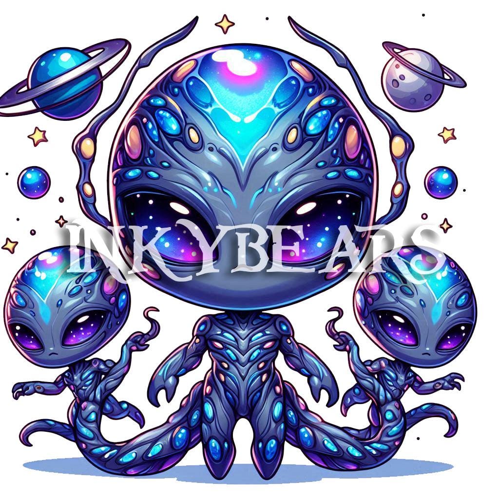 Alien Mythical Creature Chibi Style a Digital Art Digital Print Art ...